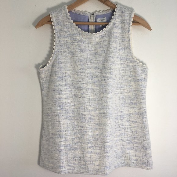 J. Crew | Tops | Nwt Jcrew Slub Texture Tank Cream And Bluelavender ...